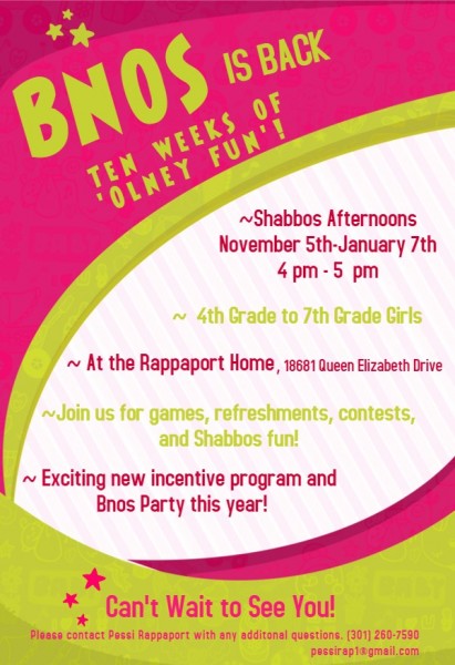 Bnos is Back! | OSTT Olney