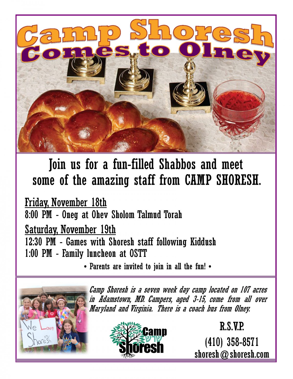 Camp Shoresh Shabbaton at OSTT | OSTT Olney